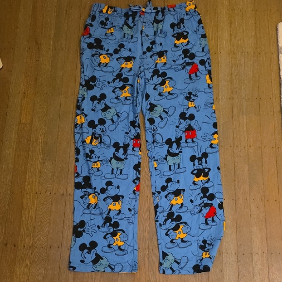 Disney | Pants | Disney Mens Mickey Mouse Blue Pajama Bottoms Size ...